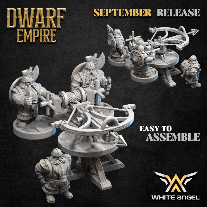 3D Printable DWARF CROSSBOW - DWARF EMPIRE (SEPTEMBER 2024 RELEASE) by WHITE ANGEL GAMES, S.L.